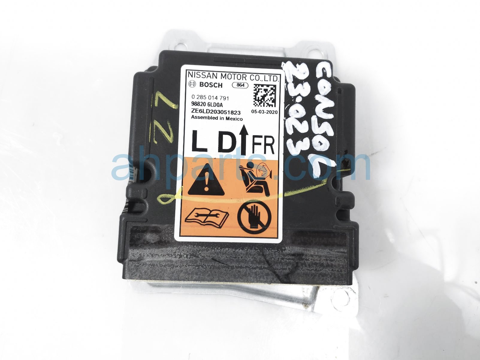Sold 2020 Nissan Sentra Srs Airbag Control Unit - Good 98820-6LD9A,
