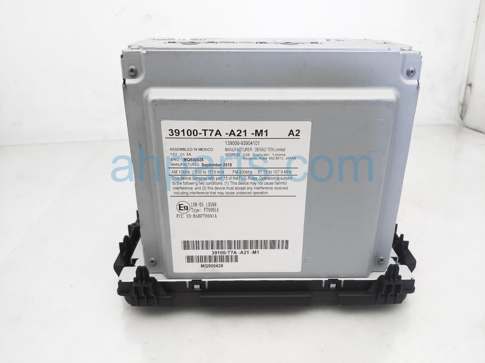 Sold 2019 Honda HR-V Radio Receiver & Display Screen 39100-T7A-M1,