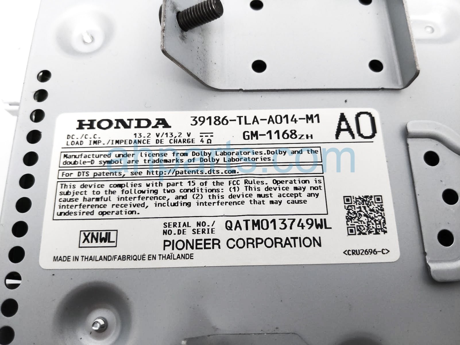 Sold 2017 Honda CR-V Audio Amplifier Unit - Touring 39186-TLA-A01,